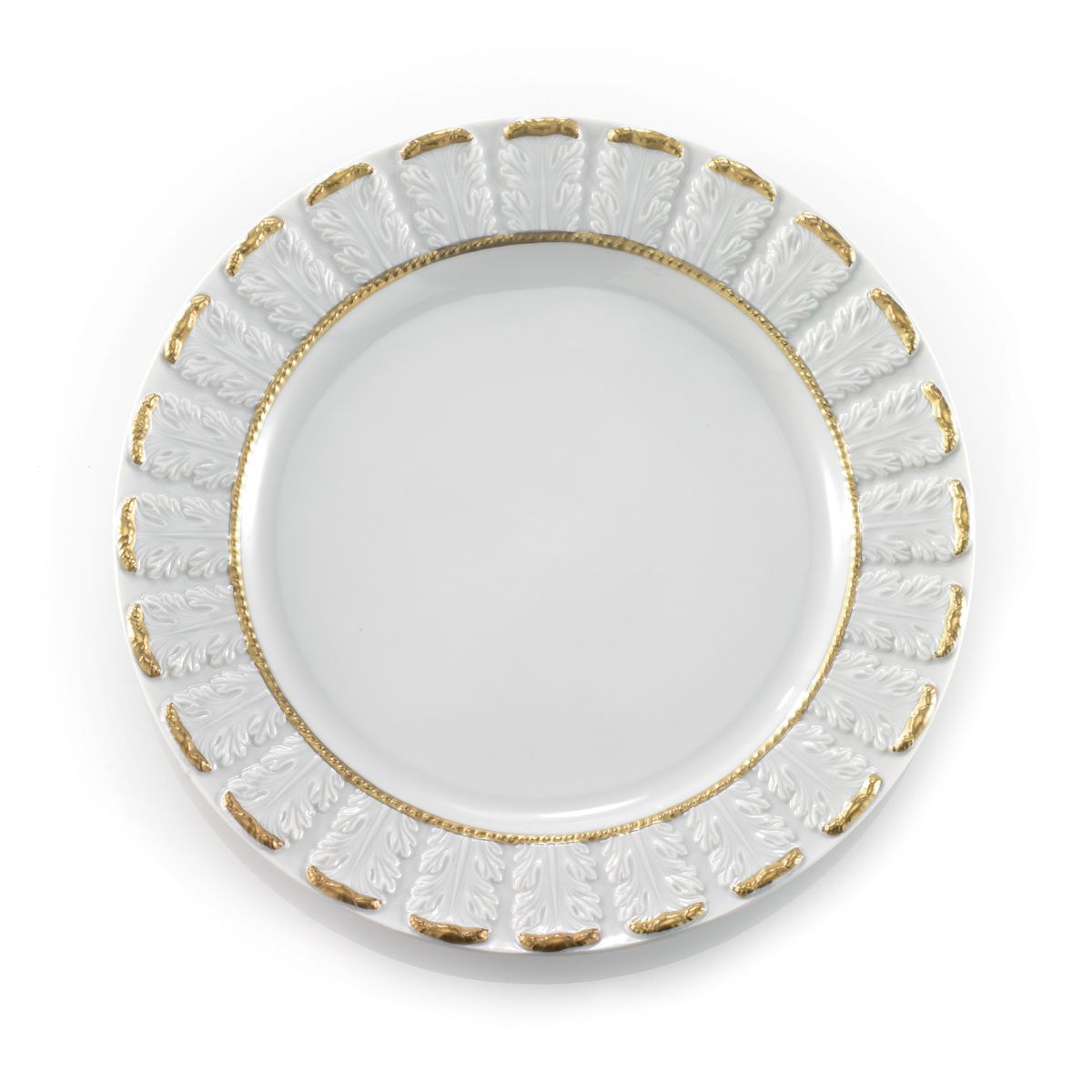 Queen Elizabeth White & Gold Dinner Plate | VILLARI