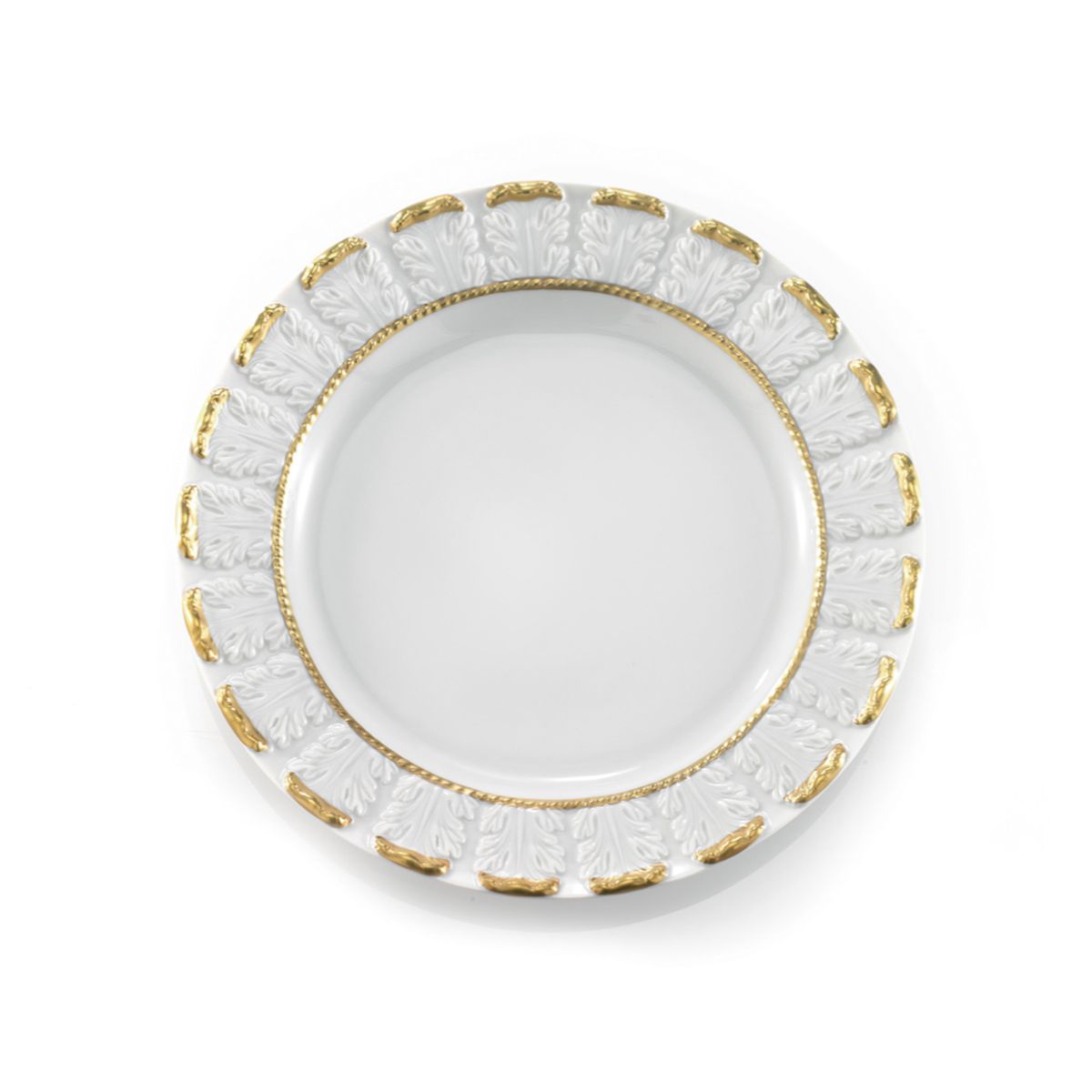 Queen Elizabeth White & Gold Dessert Plate | VILLARI