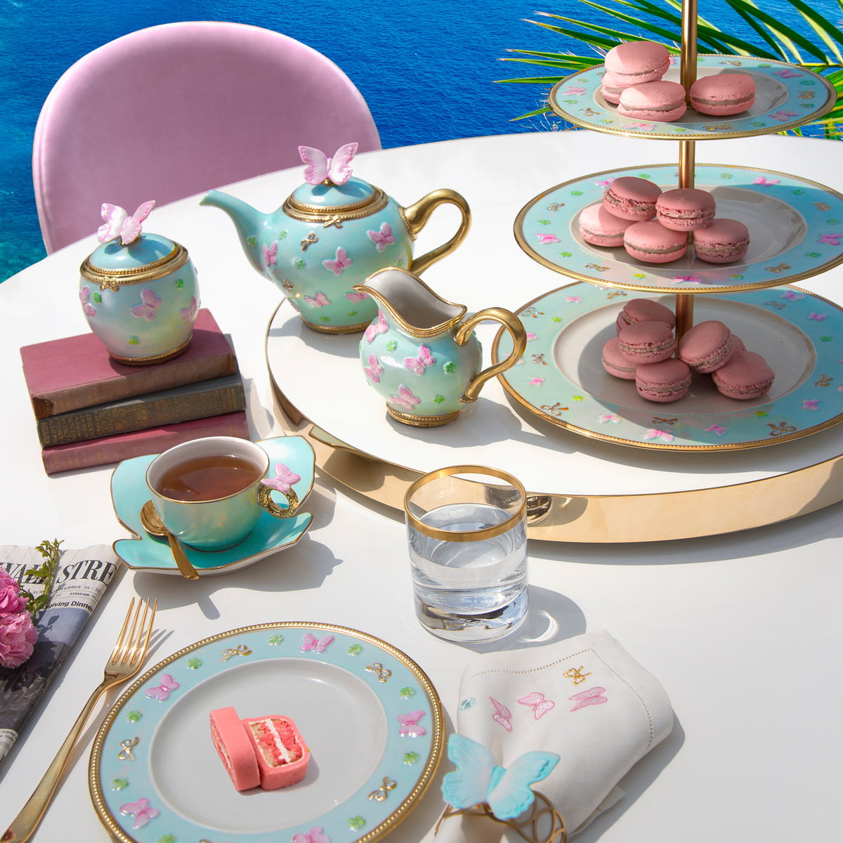 Butterfly Tea Set - Aquamarine | VILLARI